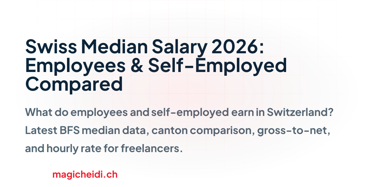 Swiss Median Salary 2026: Employees & Self-Employed Compared
