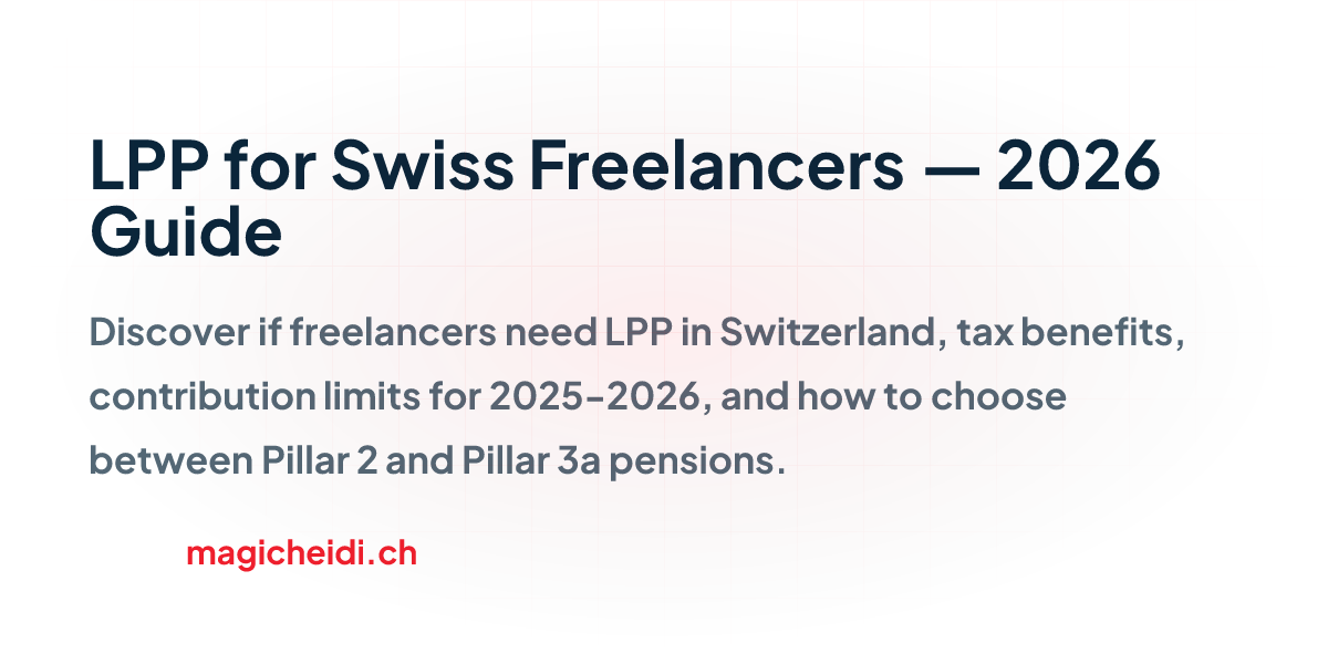 LPP for Swiss Freelancers — 2026 Guide | Magic Heidi